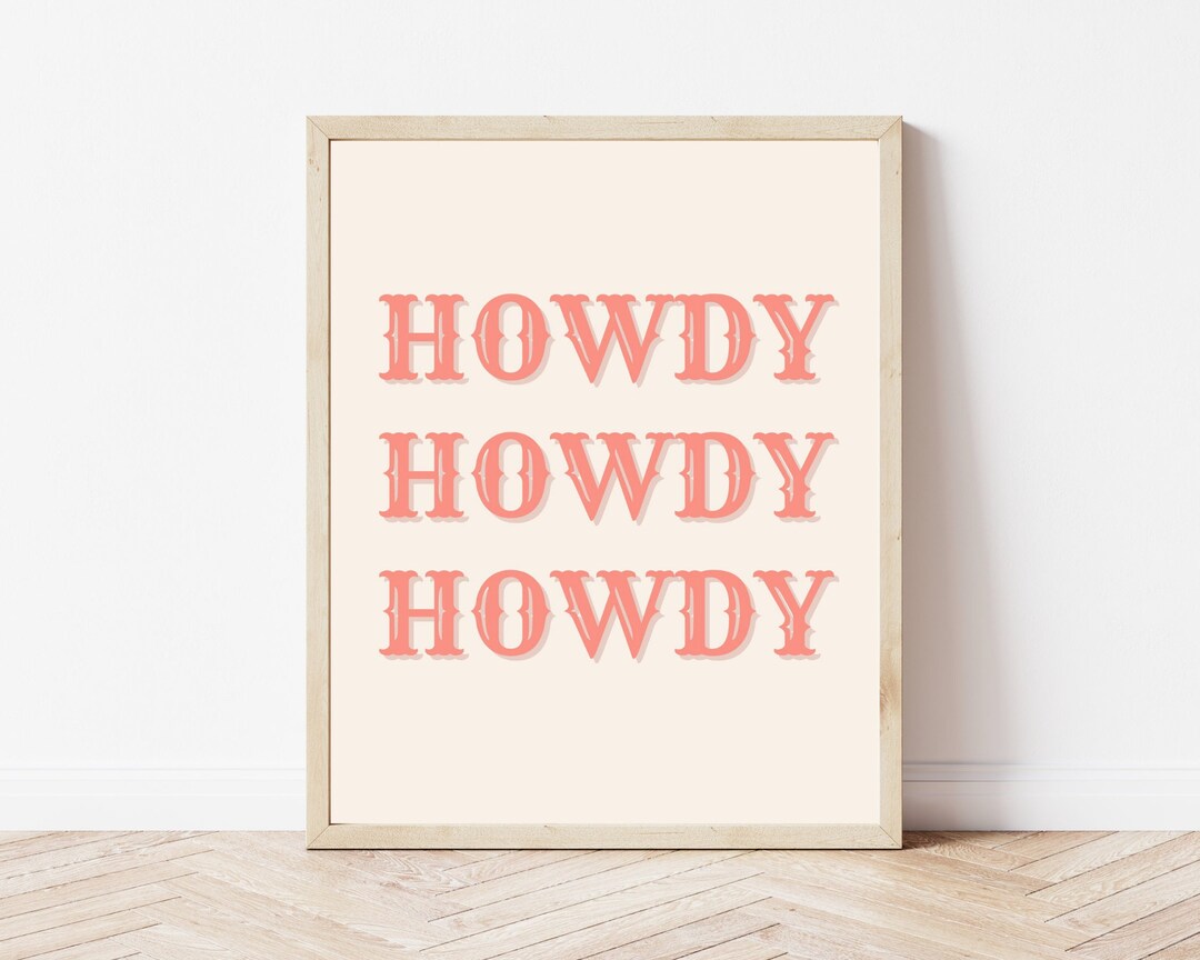 Howdy Digital Wall Art, Cowgirl Digital Print, Cowgirl Printable ...
