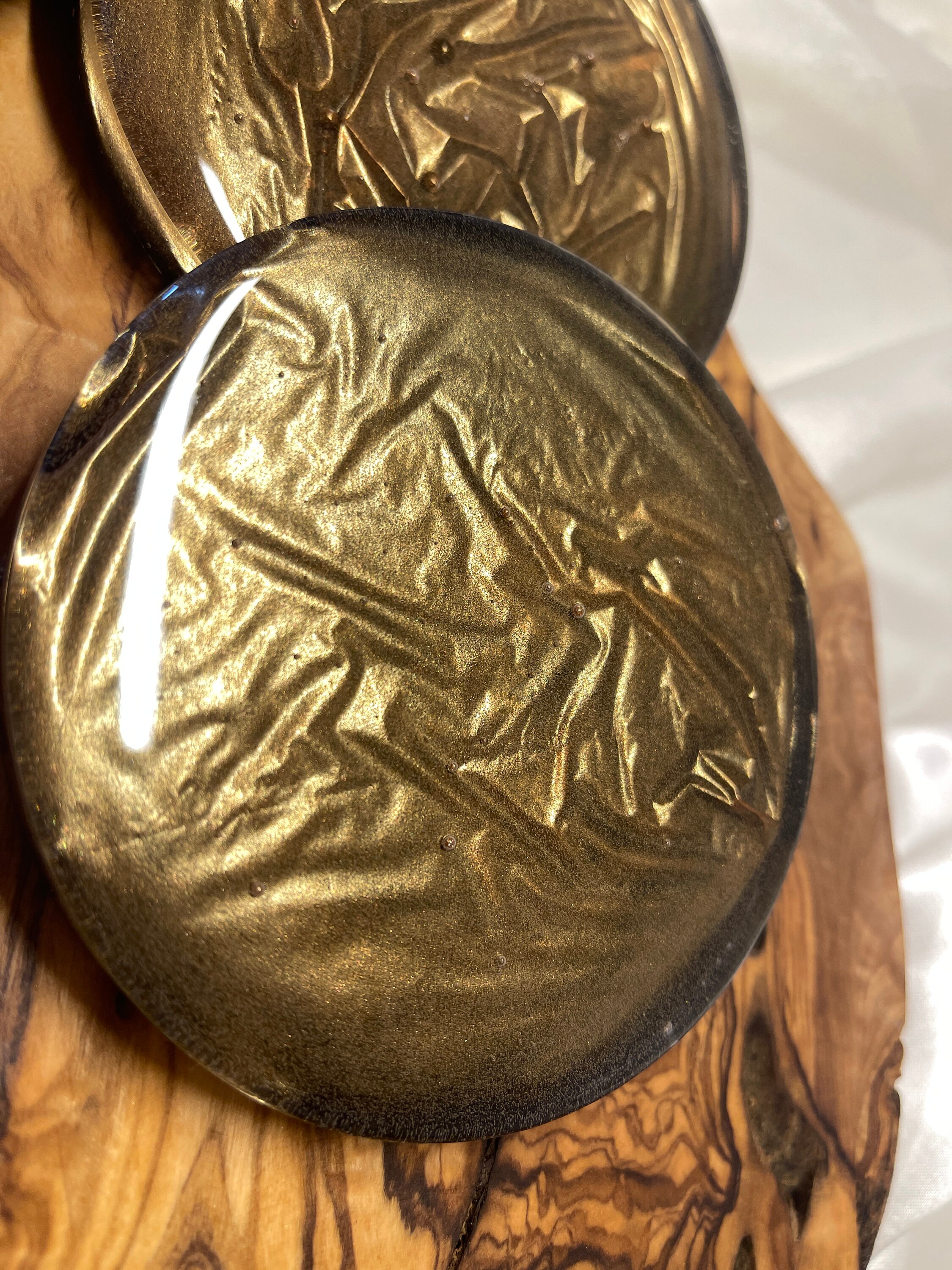 Beautiful crushed Velvet Resin Coasters satin Coasters Set of 4 ...