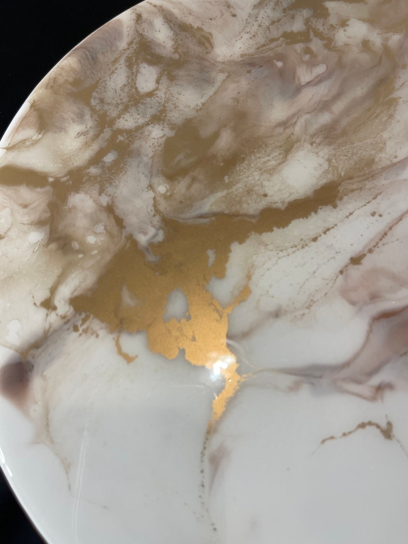 12 Inch Lazy Susan Large Turntable White and Gold Lazy Susan Decorative ...