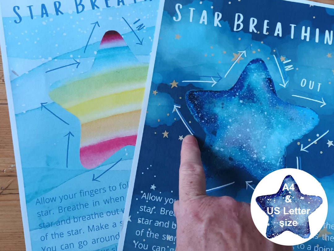 Star Breathing: Anxiety Tool, Therapy Worksheets, School Counselling ...