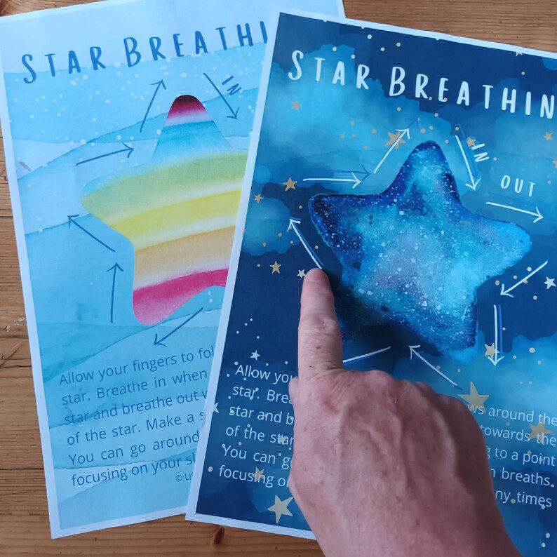 Star Breathing: Anxiety Tool, Therapy Worksheets, School Counselling ...
