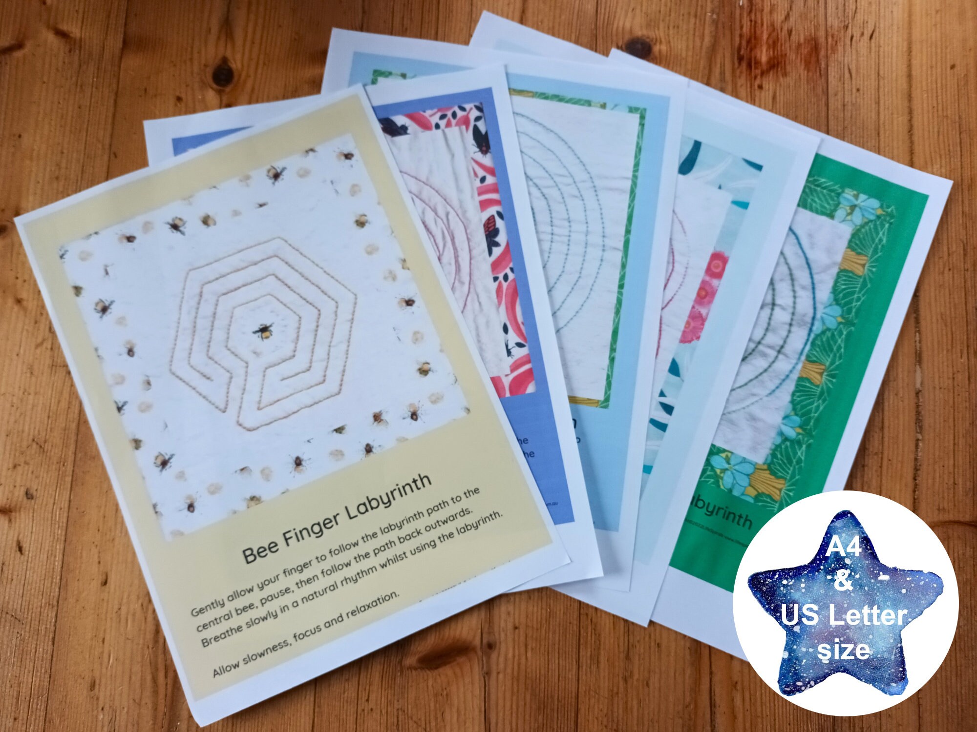 Finger Labyrinth Set Printable, Instant Download for Mindfulness ...