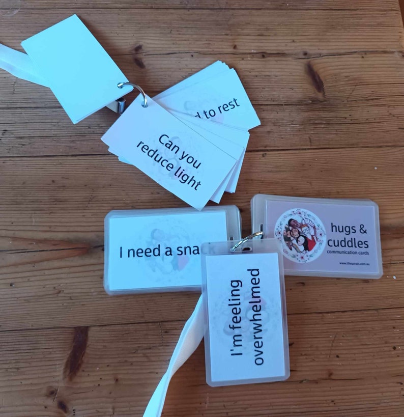 Communication Cards With Lanyard - Etsy