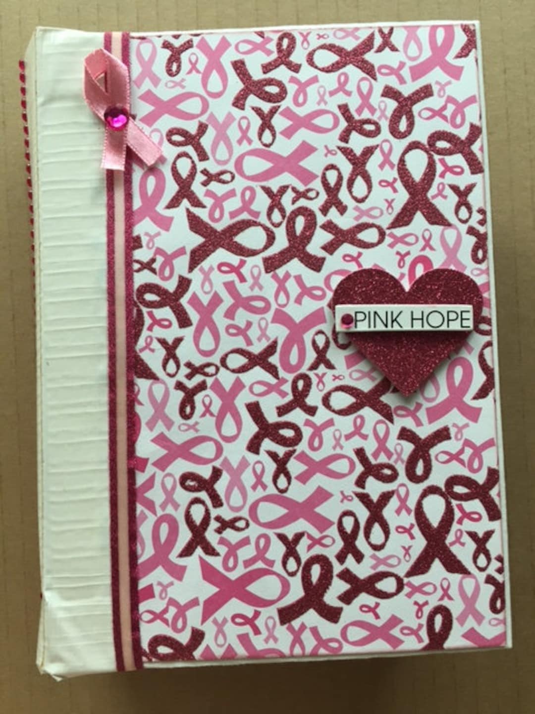 Handmade BREAST CANCER SURVIVOR Theme Mini Album/memory Book 8 X 5.5 X ...