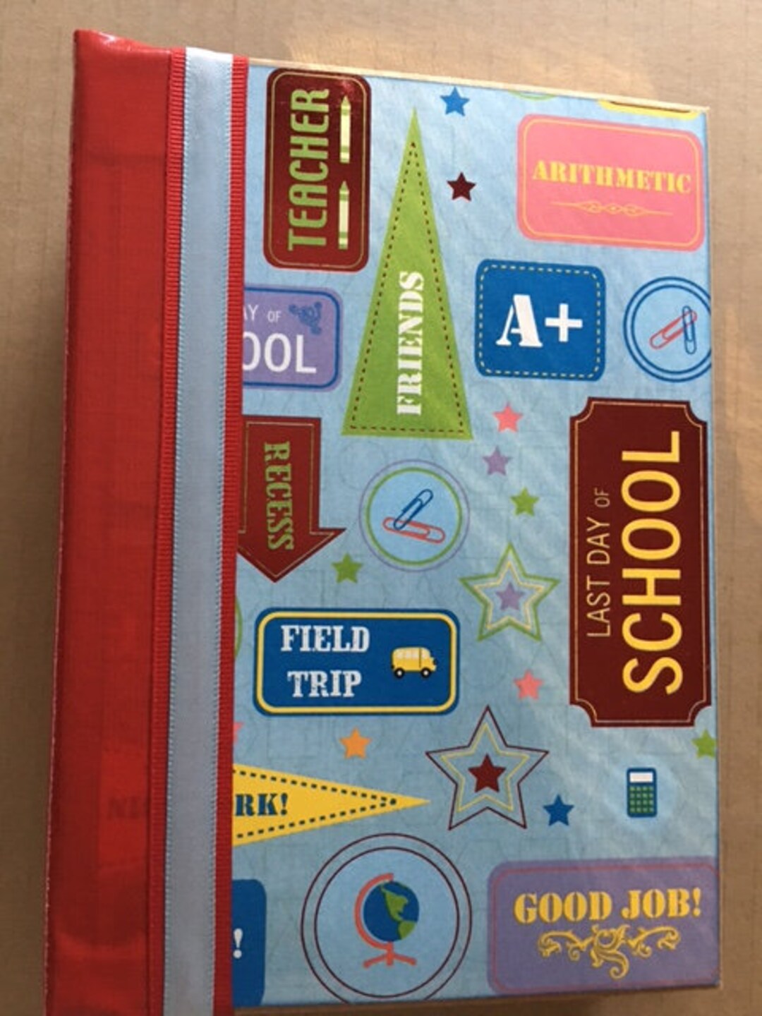 Handmade ELEMENTARY SCHOOL THEME Mini Album/memory Book 8" X 5.5" X 2 ...