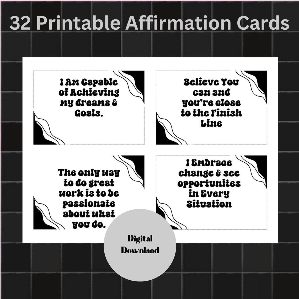 Positive Affirmations Cards/printable Affirmation PDF Sheets/daily ...