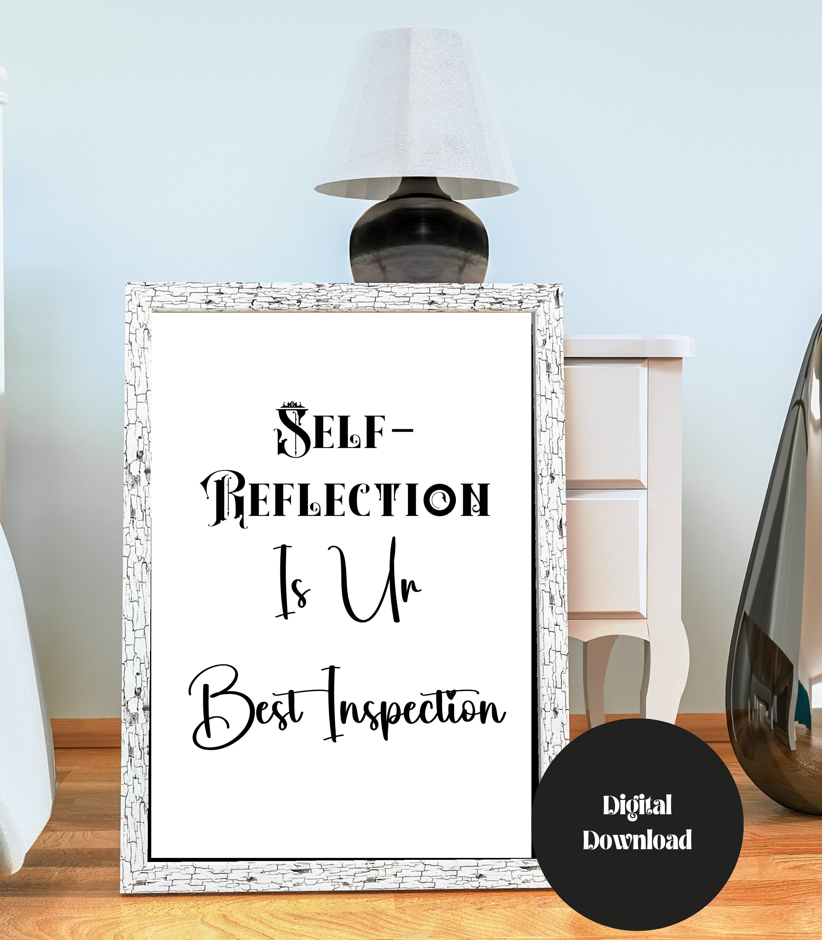 Embrace Reflection/self Reflection/ Digital Wall Decor/mindful Self ...