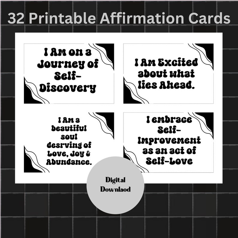 Positive Affirmations Cards/printable Affirmation PDF Sheets/daily ...