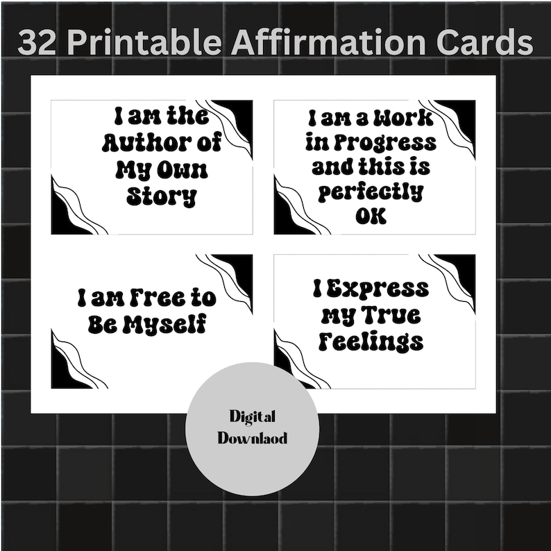 Positive Affirmations Cards Printable Affirmation Pdf Sheets Daily