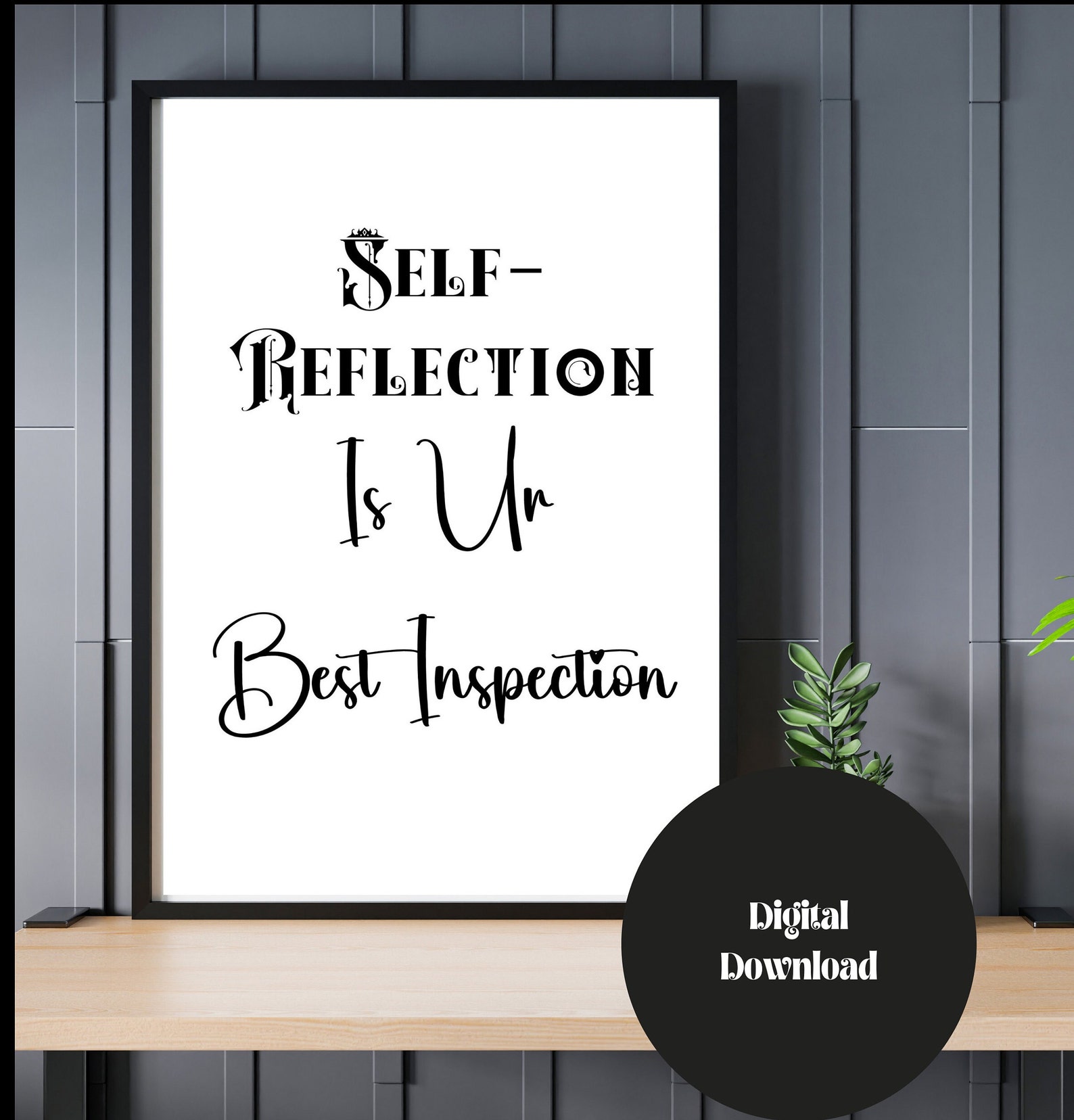 Embrace Reflection/self Reflection/ Digital Wall Decor/mindful Self ...
