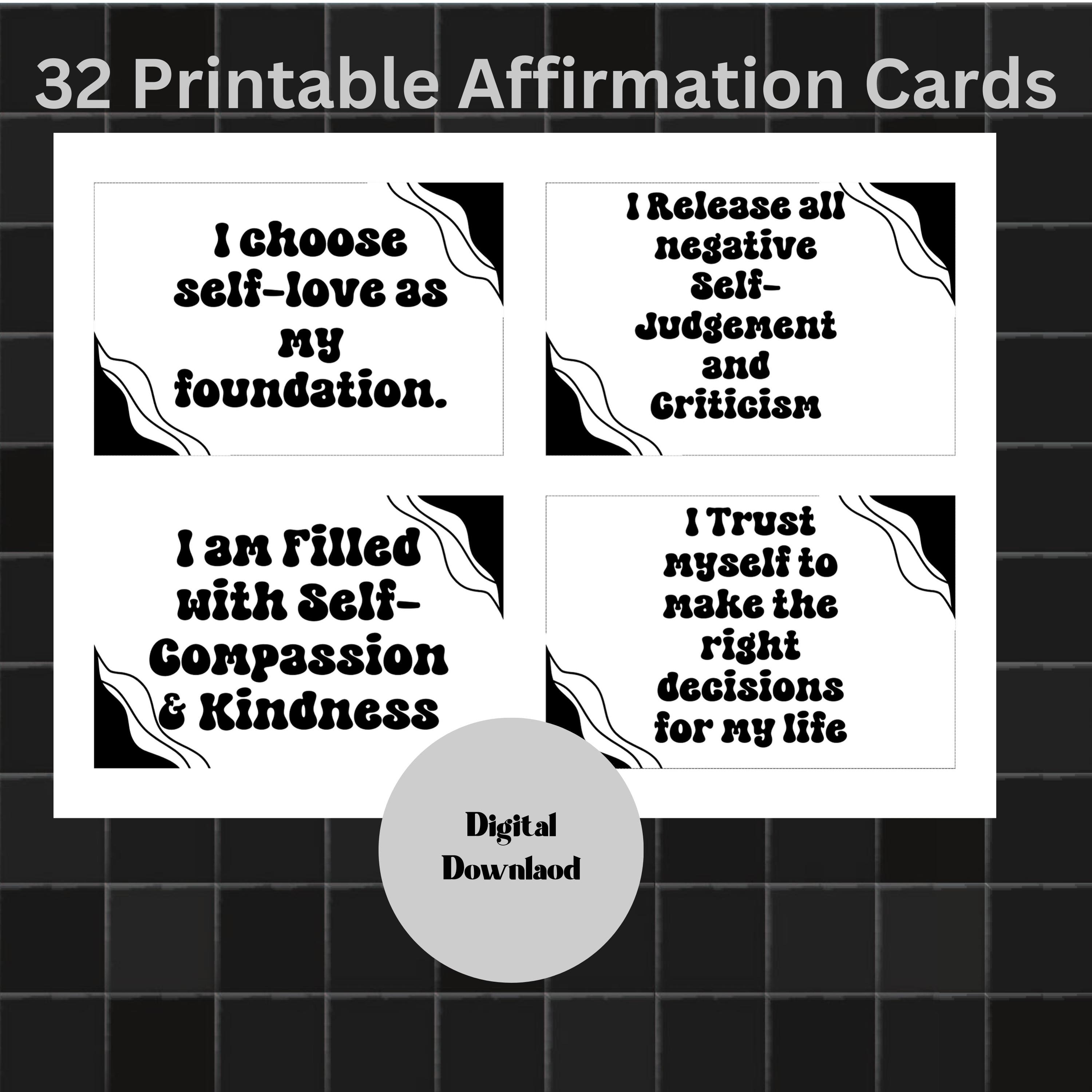 Positive Affirmations Cards/printable Affirmation PDF Sheets/daily ...