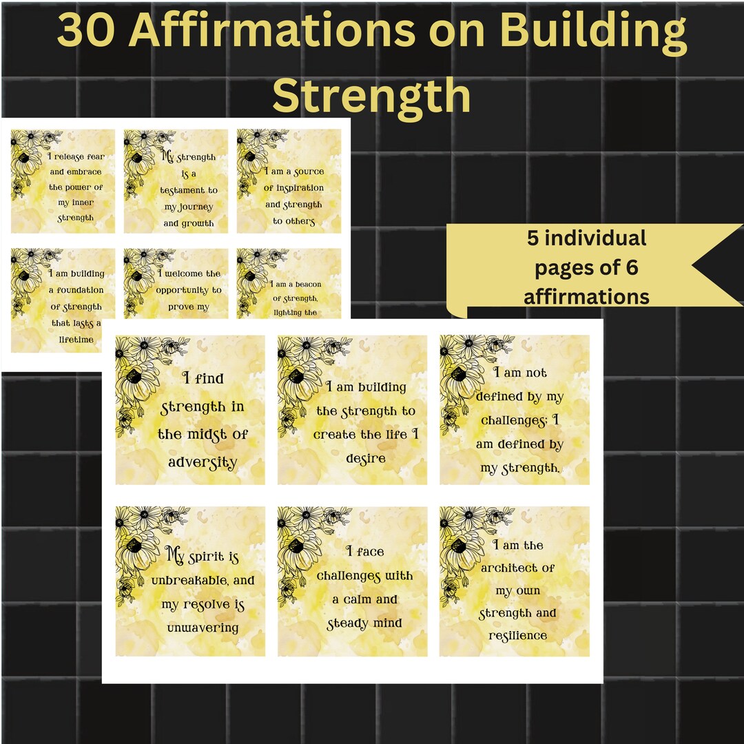 Self Care Printables, PDF Printable, Mindful Living Affirmation Cards ...