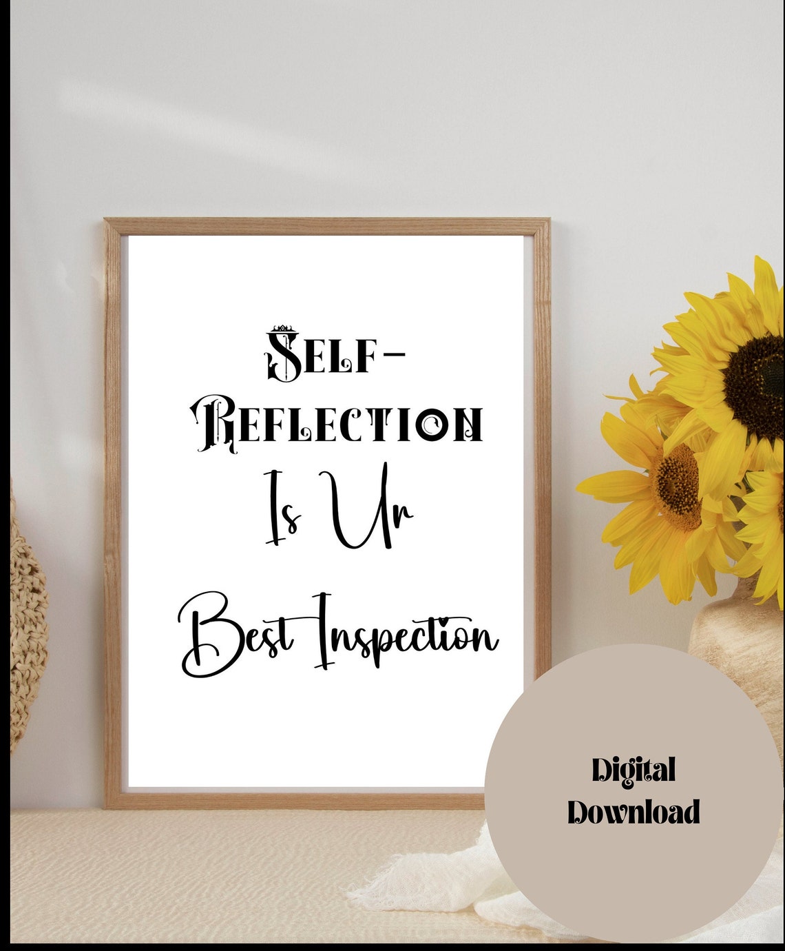 Embrace Reflection/self Reflection/ Digital Wall Decor/mindful Self ...