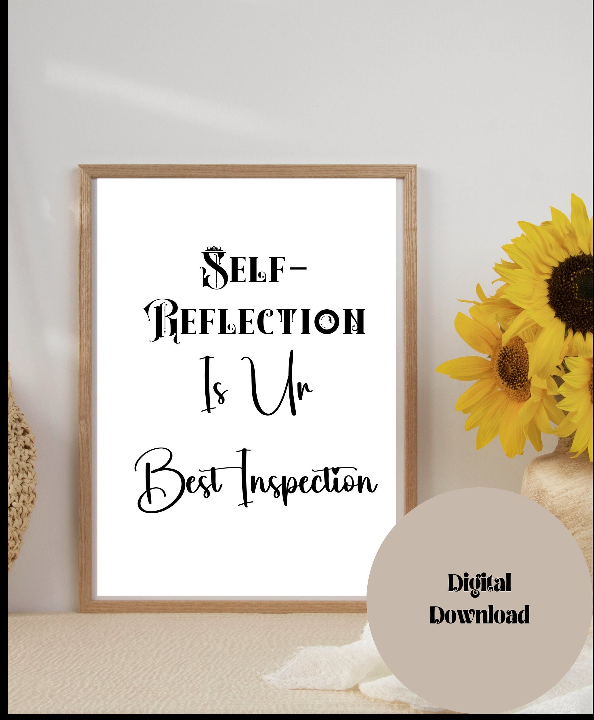 Embrace Reflection/self Reflection/ Digital Wall Decor/mindful Self ...