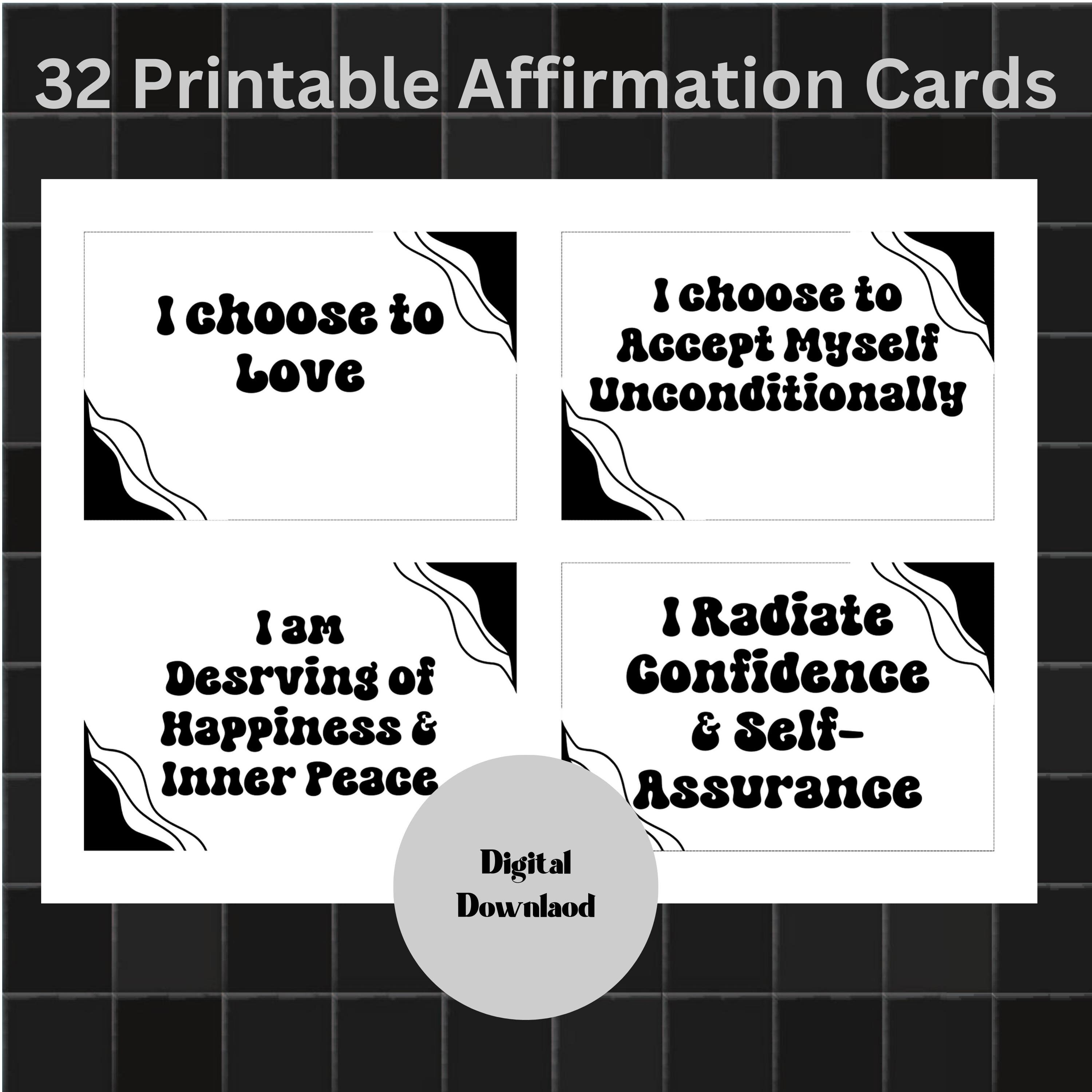 Positive Affirmations Cards/printable Affirmation PDF Sheets/daily Affirmation Cards/personal ...