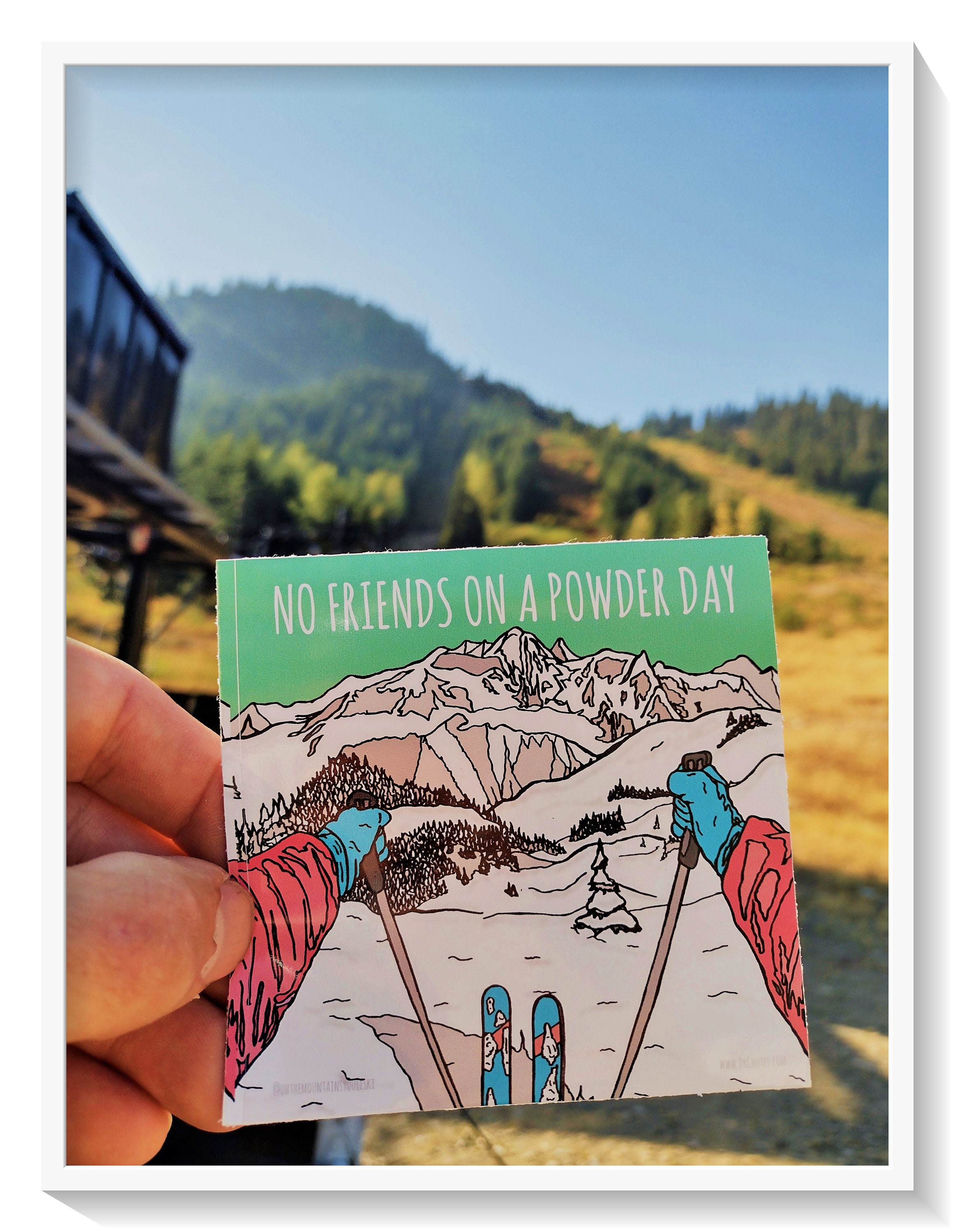 No Friends on a Powder Day Ski Sticker: Waterproof Vinyl Decal - Etsy