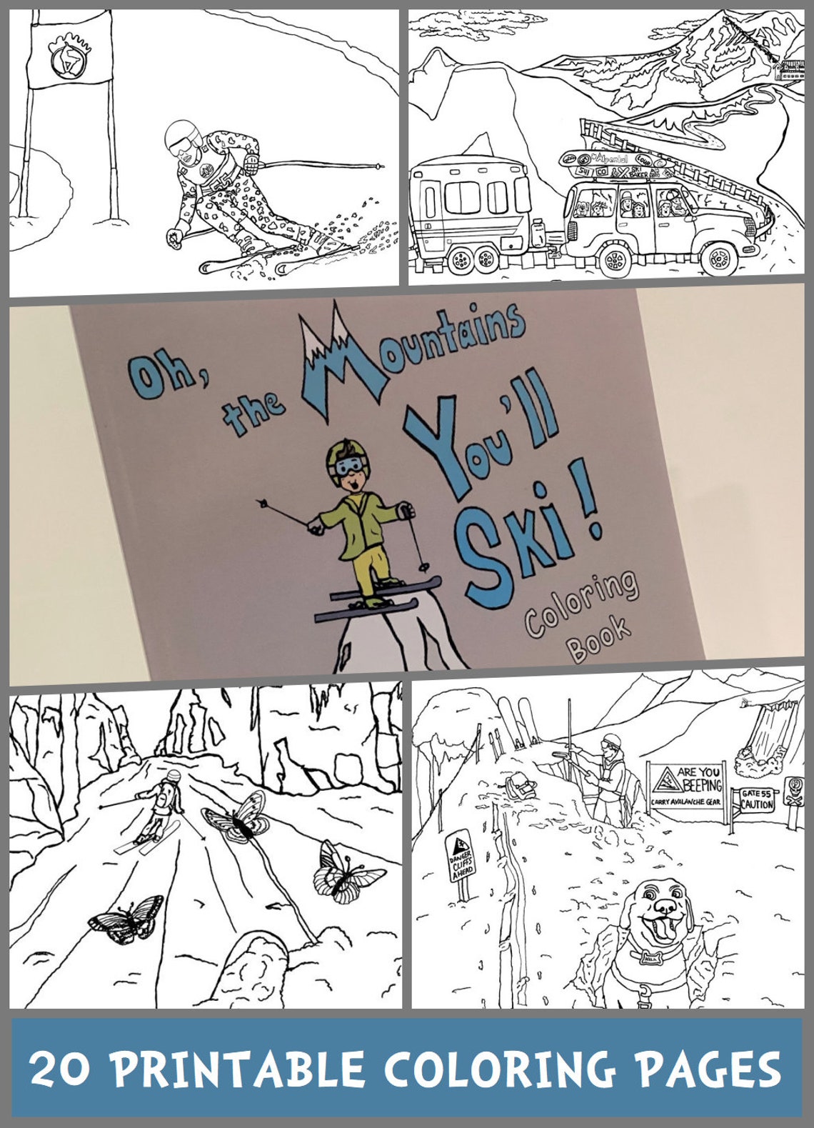 Ski Coloring Pages From Oh the Mountains You'll Ski by Dr. Chutes 20 ...
