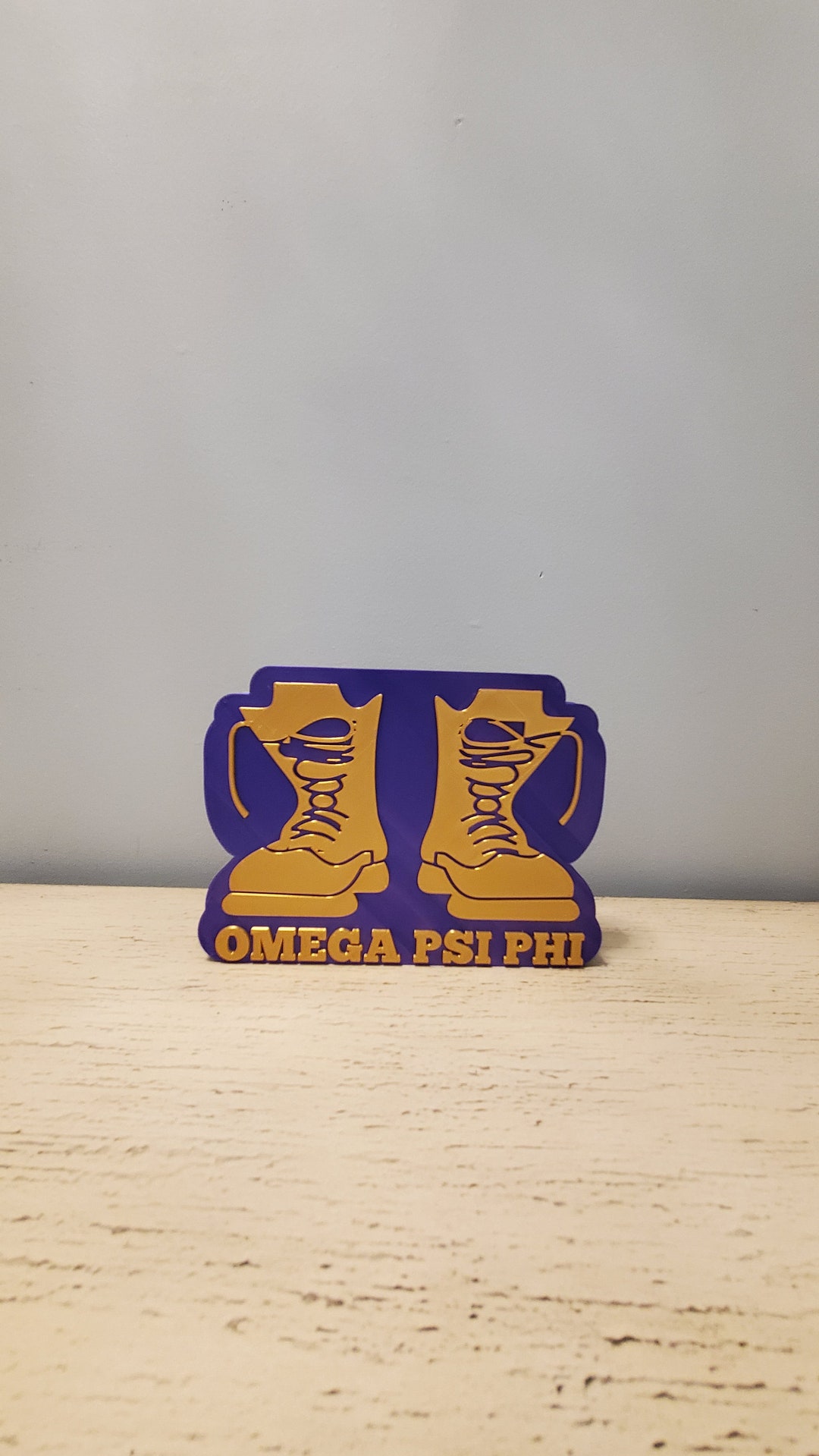OMEGA PSI PHI Fraternity "gold Boots" Desk Plate - Etsy