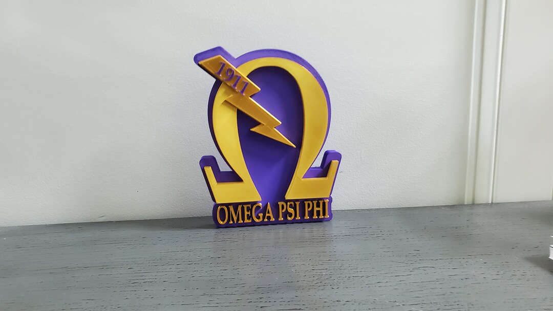 OMEGA PSI PHI Fraternity Thunder Desk Plate - Etsy