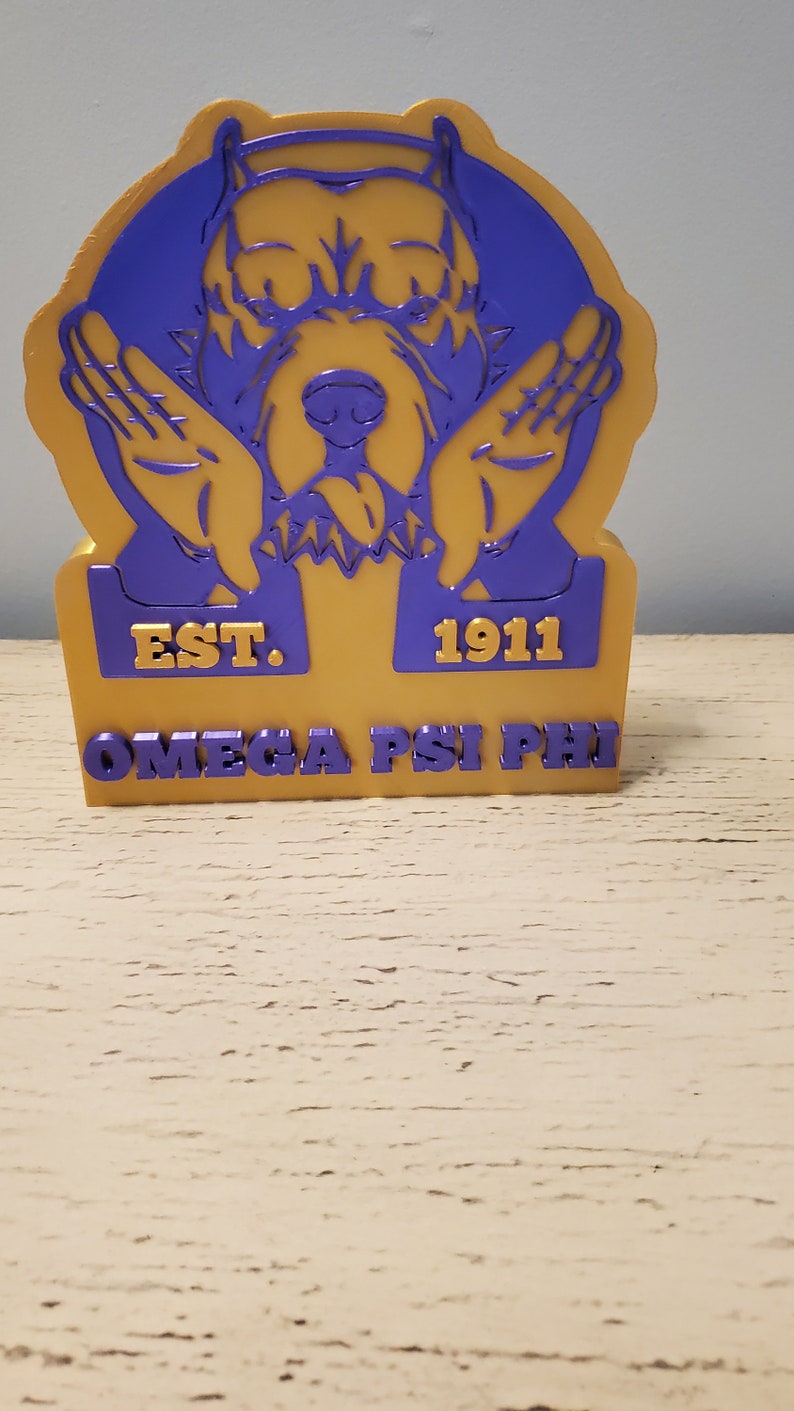 OMEGA PSI PHI Fraternity que Dog Desk Plate - Etsy