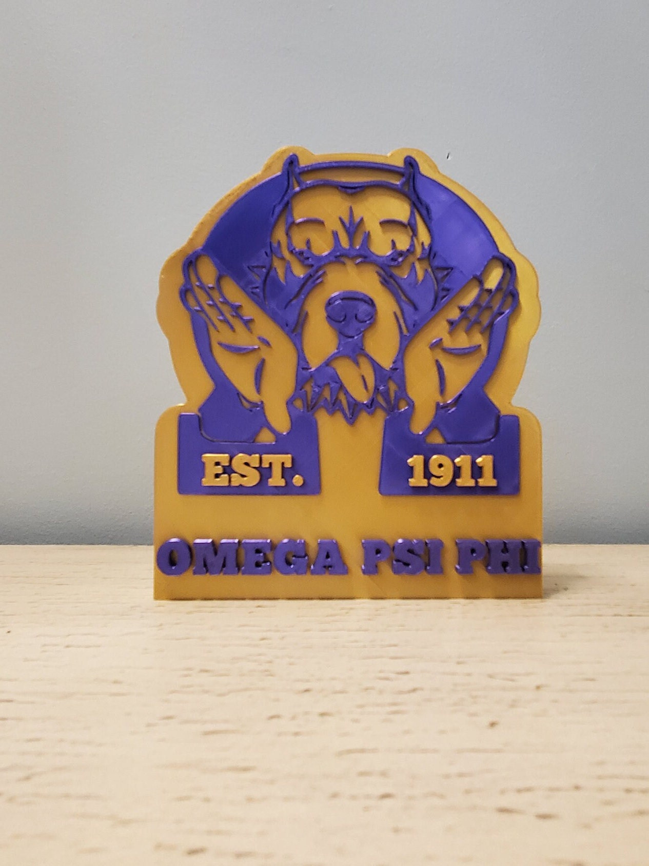 OMEGA PSI PHI Fraternity que Dog Desk Plate - Etsy