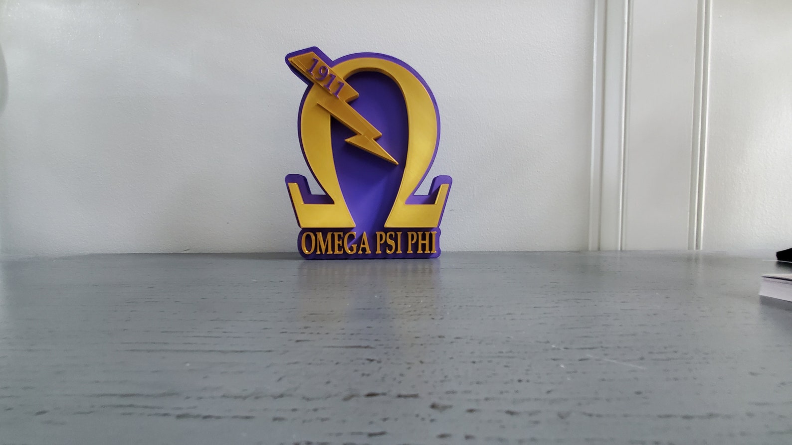 OMEGA PSI PHI Fraternity Thunder Desk Plate - Etsy
