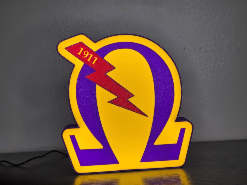 Omega Psi Phi "que Dawg" Lightning Bolt LED Lightbox - Etsy
