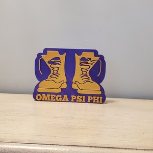 OMEGA PSI PHI Fraternity "gold Boots" Desk Plate - Etsy