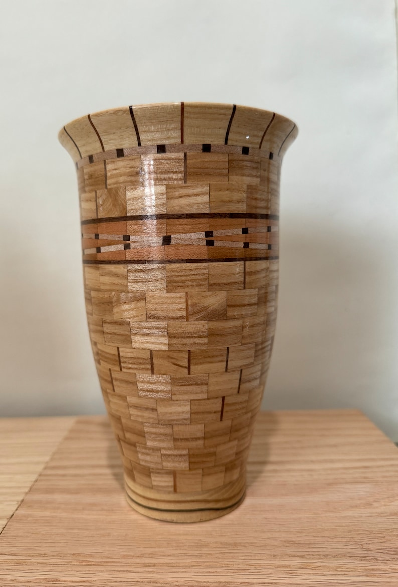 Handcrafted Segmented Wooden Vase - Etsy
