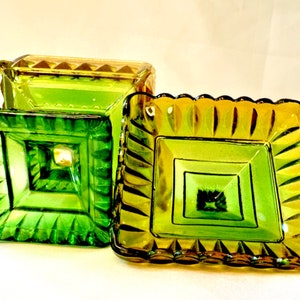 Vintage Green Jeanette Glass Square Candy Dish With Lid - Etsy