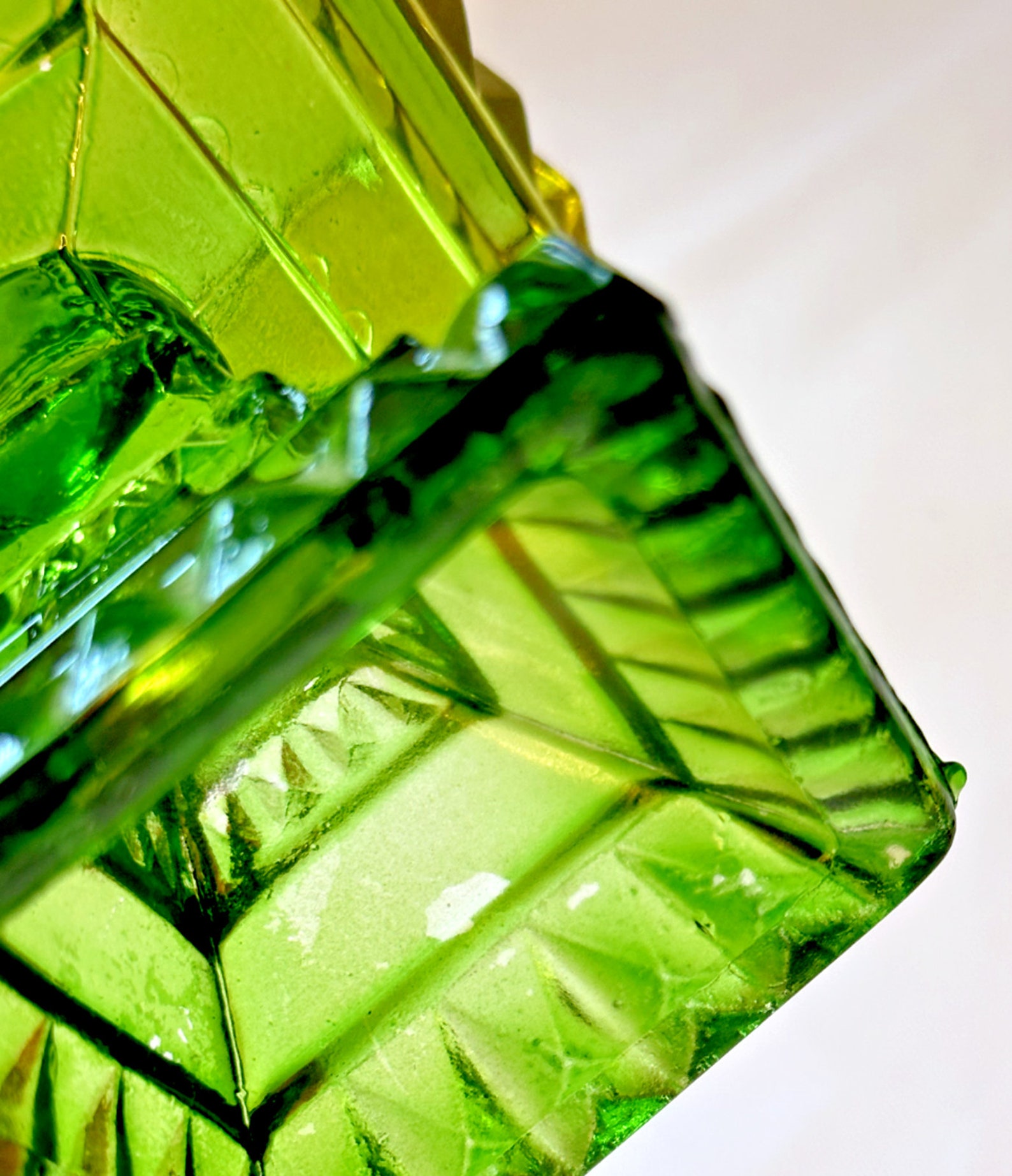 Vintage Green Jeanette Glass Square Candy Dish With Lid - Etsy