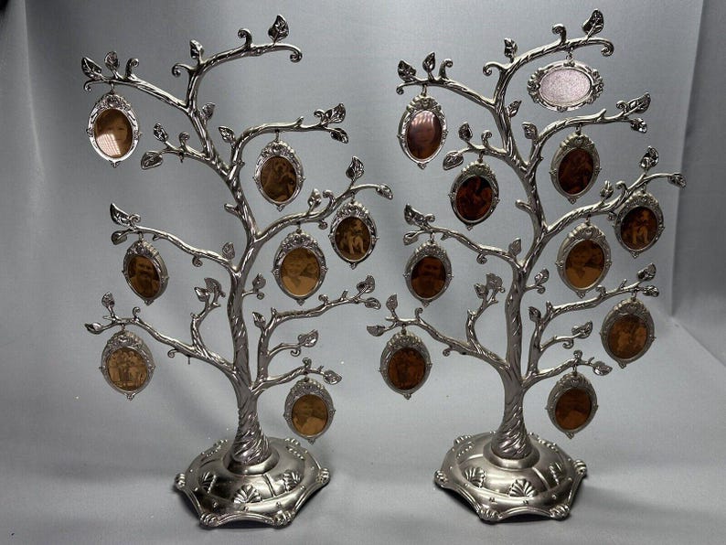 Two Things Remembered Family Tree Photo Holder Silvertone 17 Double ...