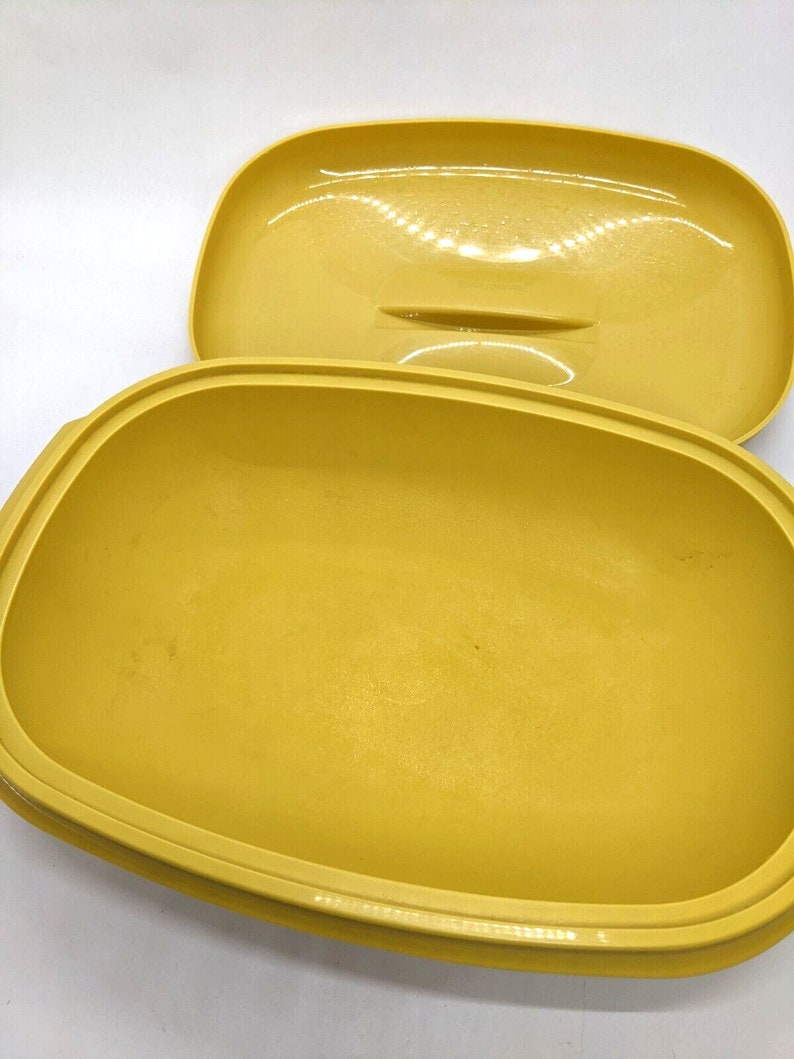 Vintage Yellow 2 Pcs Steamer Tupperware Dish Microwavable - Etsy