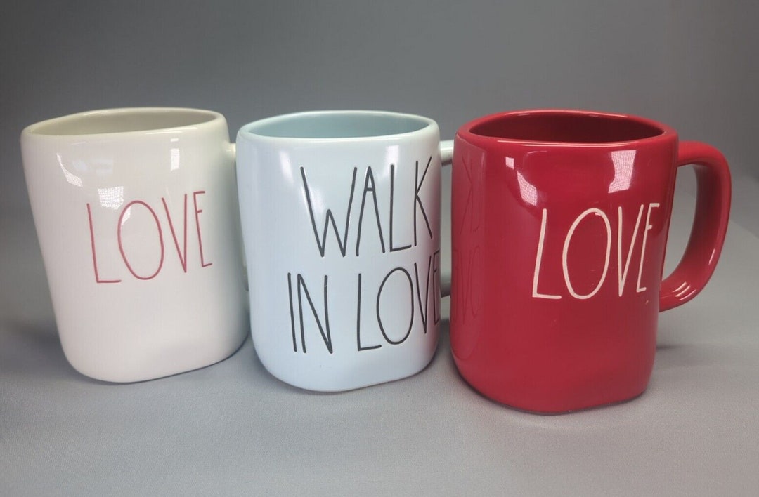 Rae Dunn Artisan Coffee Mug Set: Red, White & Blue Ceramic Mugs - Etsy