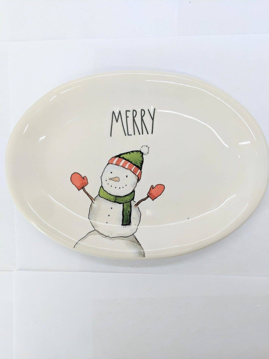 Rae Dunn MERRY Print Oval Plate 8”- Christmas - Etsy