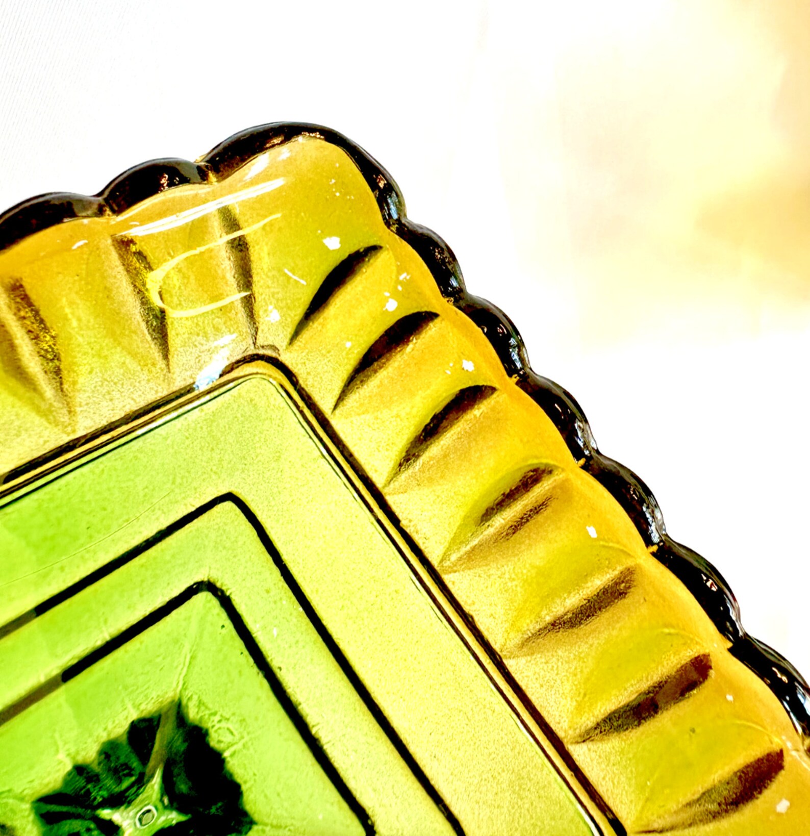 Vintage Green Jeanette Glass Square Candy Dish With Lid - Etsy