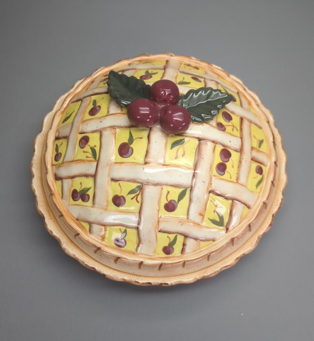 Vintage Ceramic Cherry Pie Covered Dish W/lid 10.5" by Saparna - Etsy