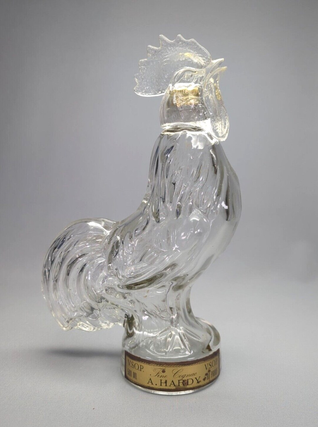 Glass Crowing Rooster Chicken Decanter 11 Bottle Farmhouse Decor A ...
