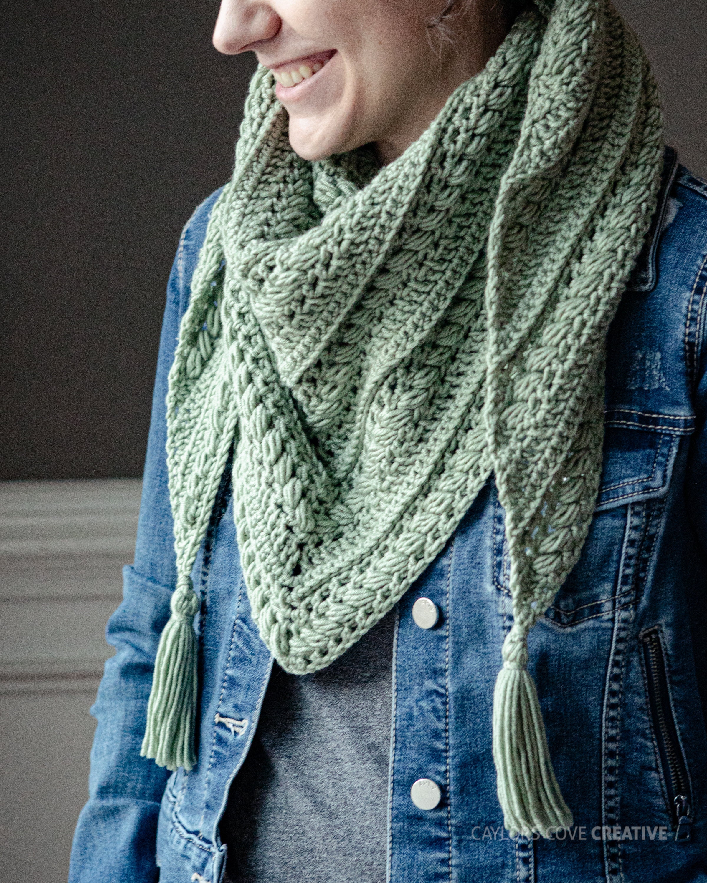 Bead Stitch Triangle Scarf // Triangle Shawl // Cozy Wrap // Knit ...