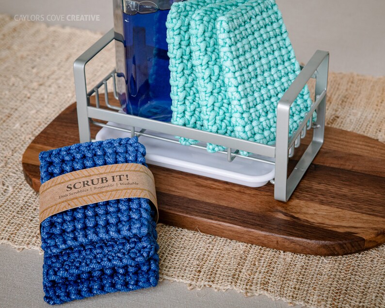 Dish Scrubby Set of 3: Durable Nylon Kitchen Scrubber, Handmade - Etsy