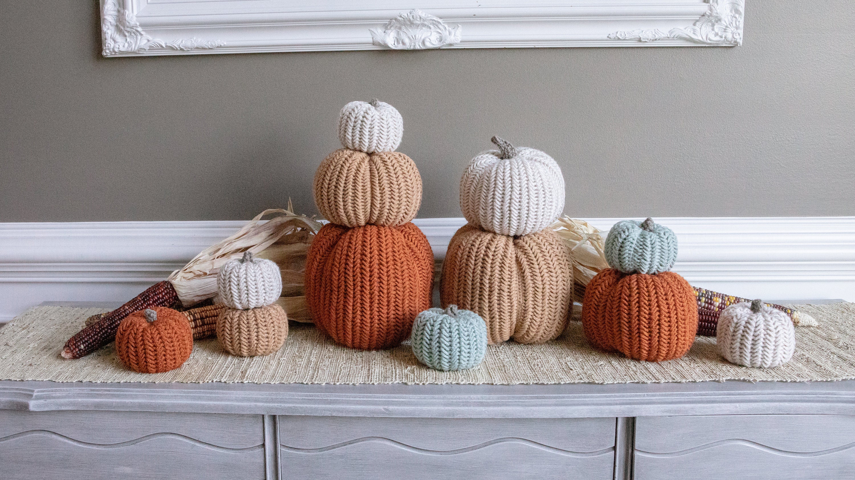Herringbone Pumpkins Set of 3 // Multiple Colors // Crochet Knit ...