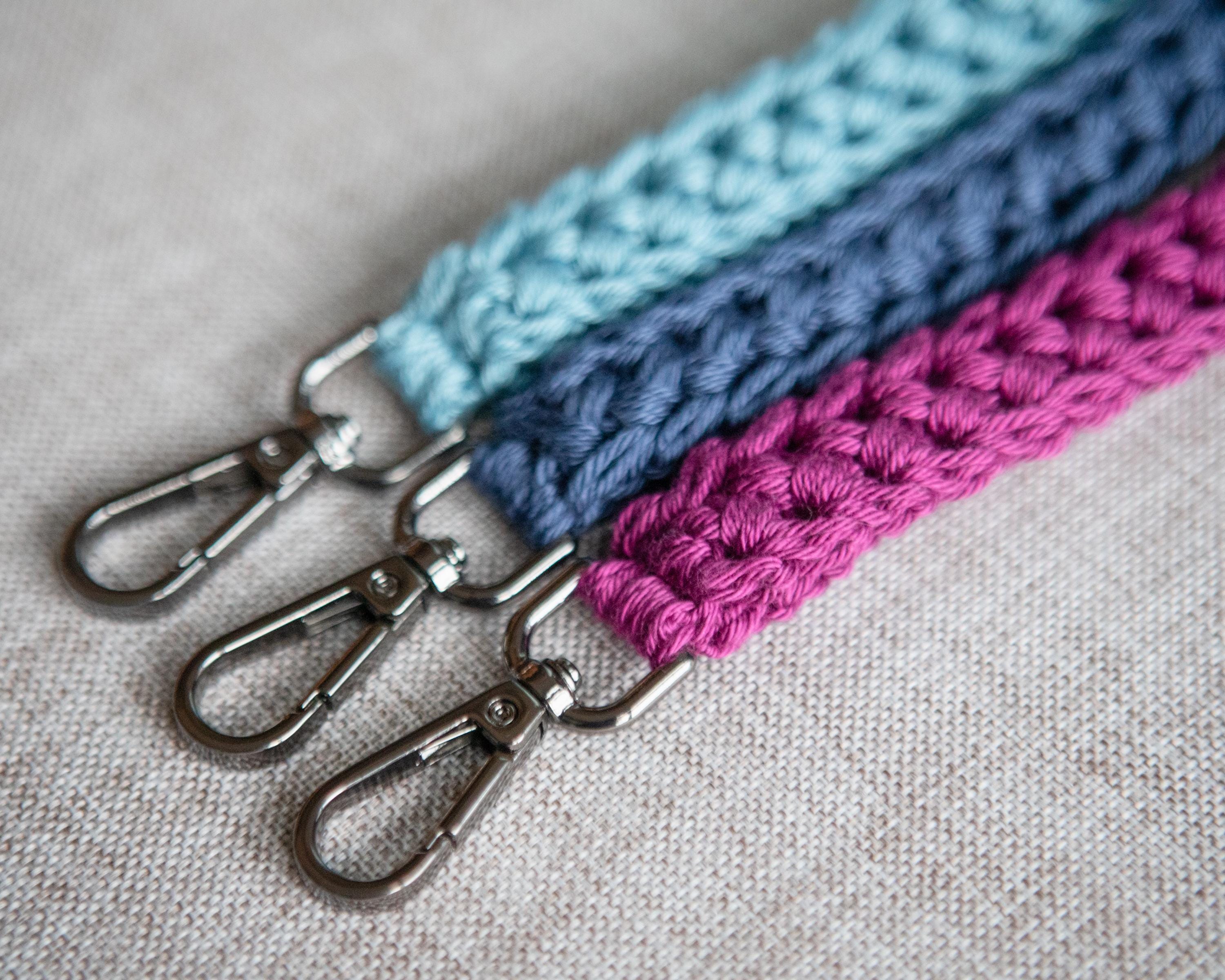 Braided Keychain Wristlet, Modern Crochet Wristlet, Handmade - Etsy