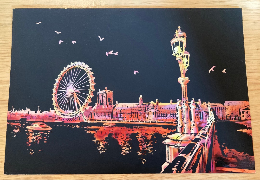 London Eye Scratch Art - Etsy