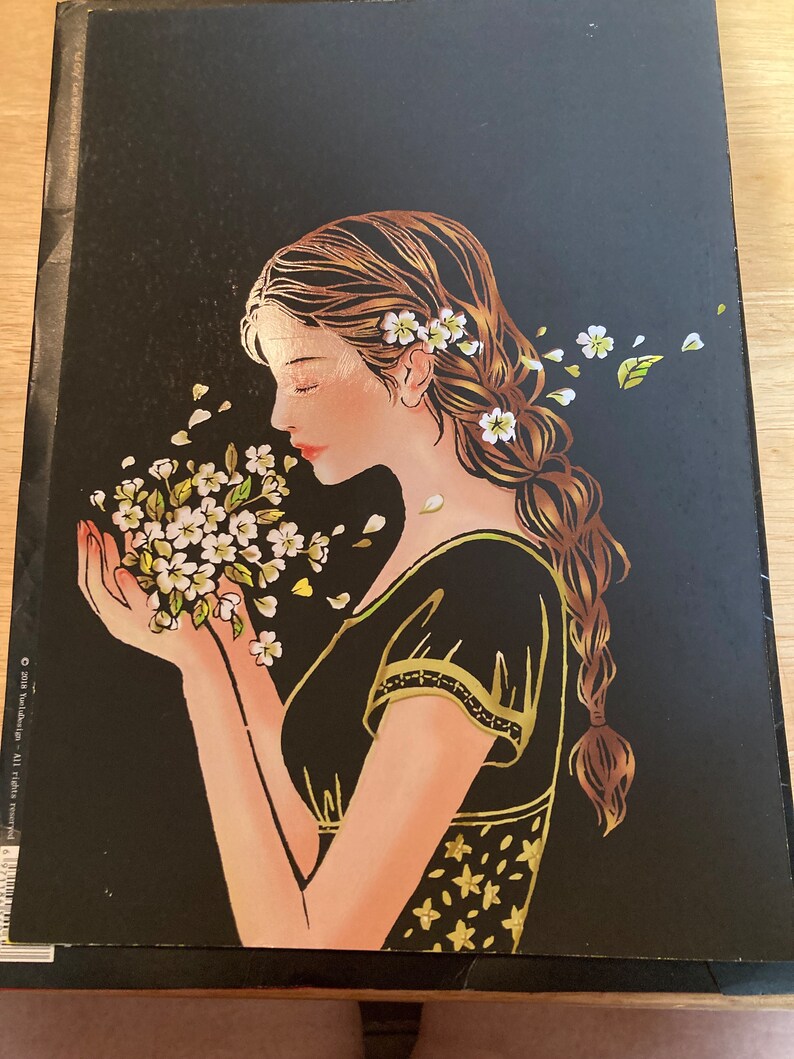 Beautiful Flowers Scratch Art - Etsy