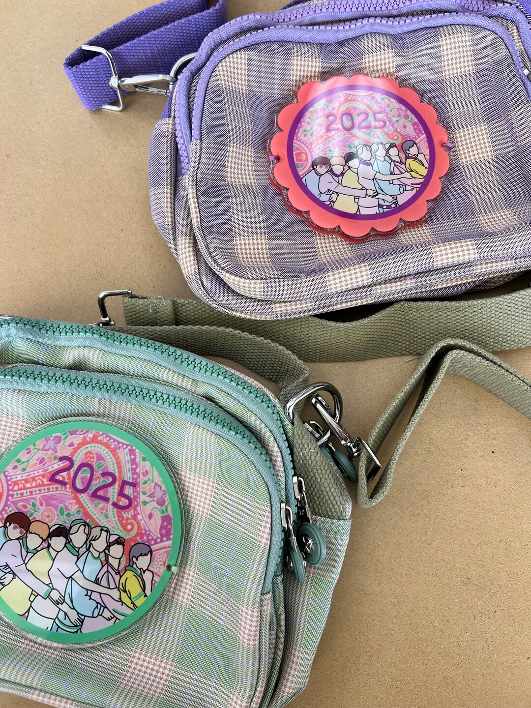 BTS 2025 Crossbody Bag - in Purple or Green - BTS Simple Multifunction ...