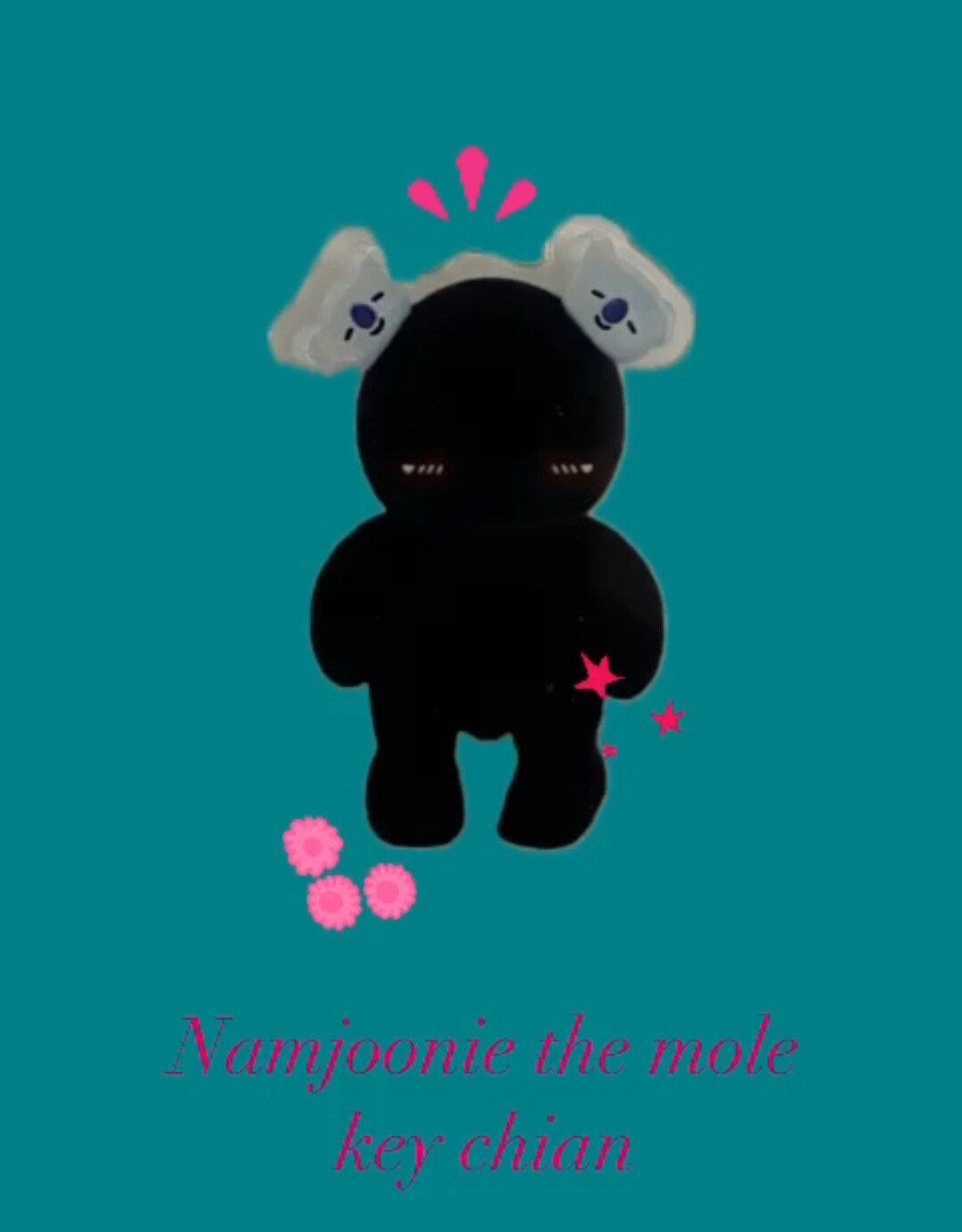 RM Namjoon Mole Acrylic Keychain. Mole With Koya on the Head, Critter ...