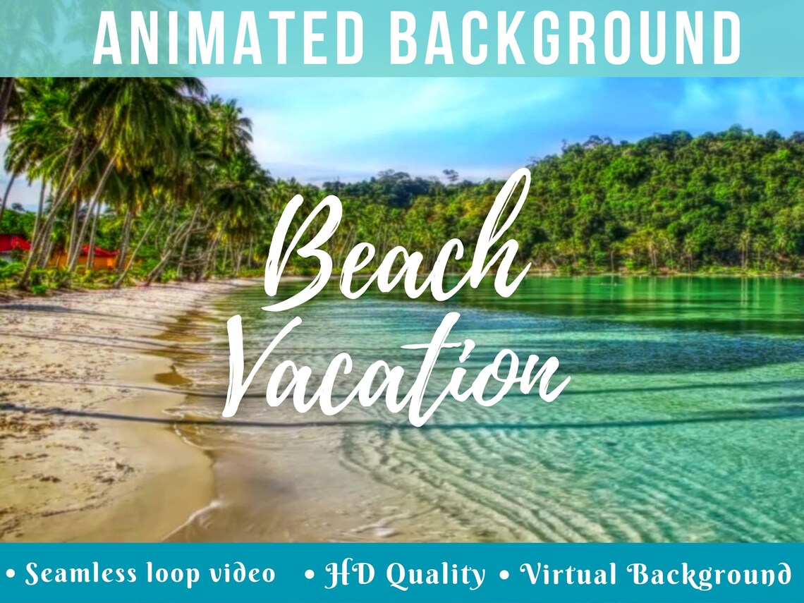 Beach Animated Virtual Background Zoom Background Video Loop Vtuber ...