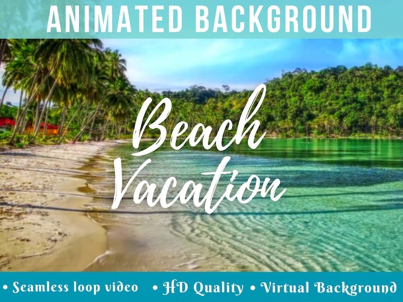 Beach Animated Virtual Background Zoom Background Video Loop Vtuber ...