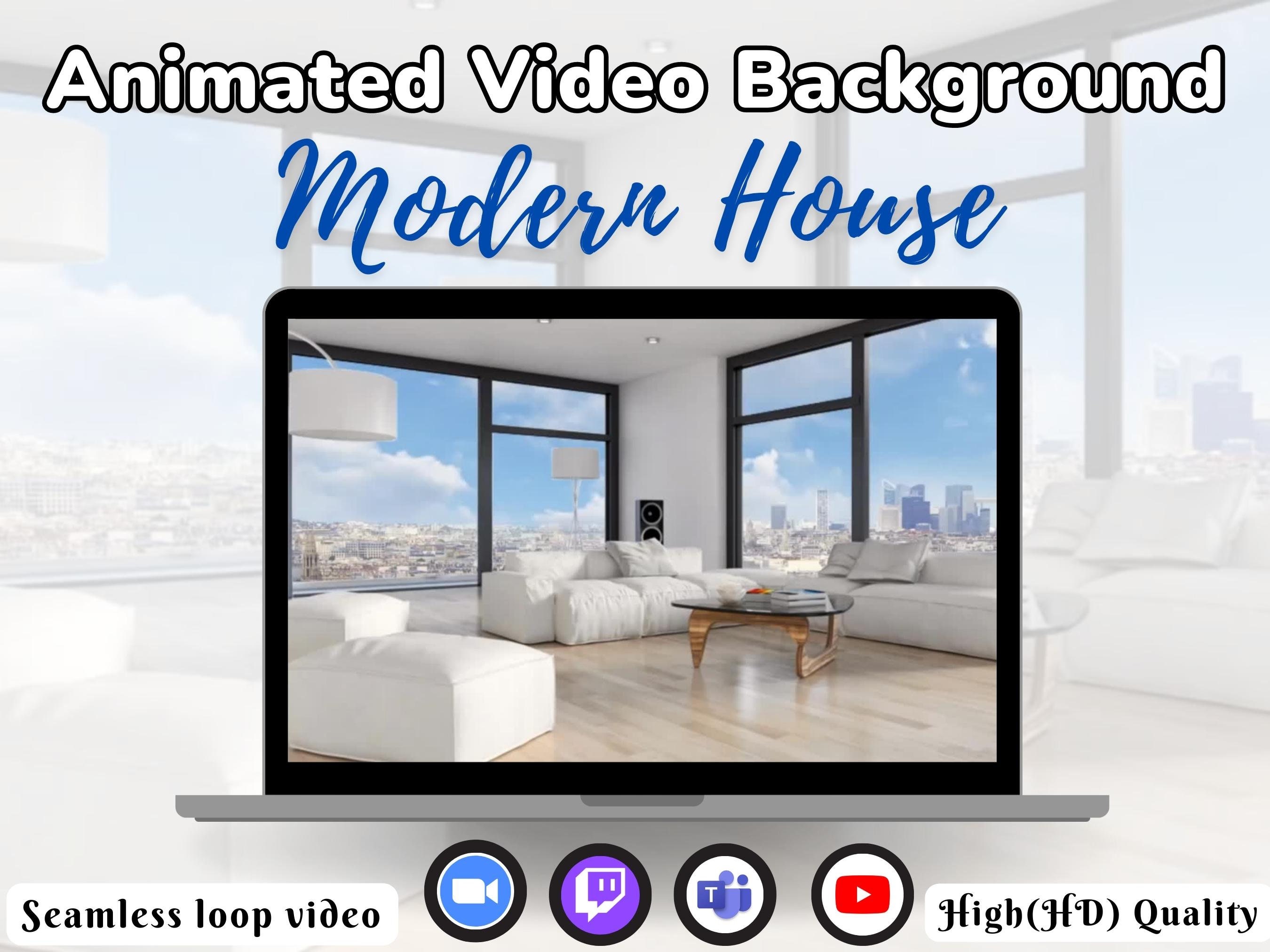 Modern House Animated Virtual Background Zoom Background Video Loop ...