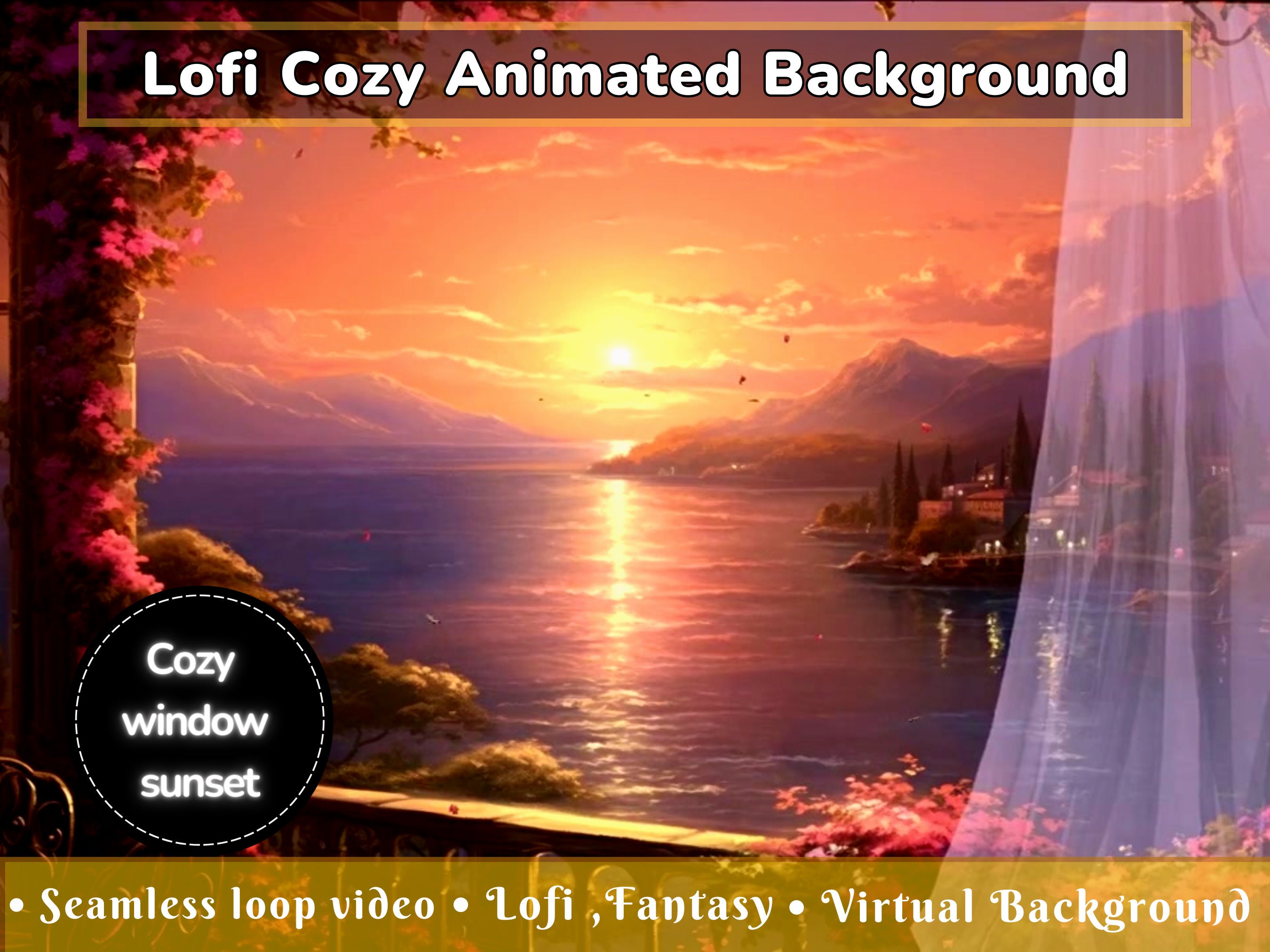 Cozy Lofi Vtuber Animated Background for Twitch Virtual Background ...